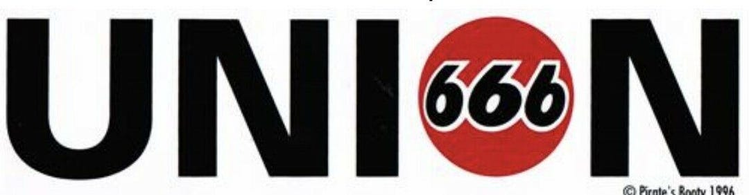 Union 666 Vinyl Bumper Sticker U001S - Etsy