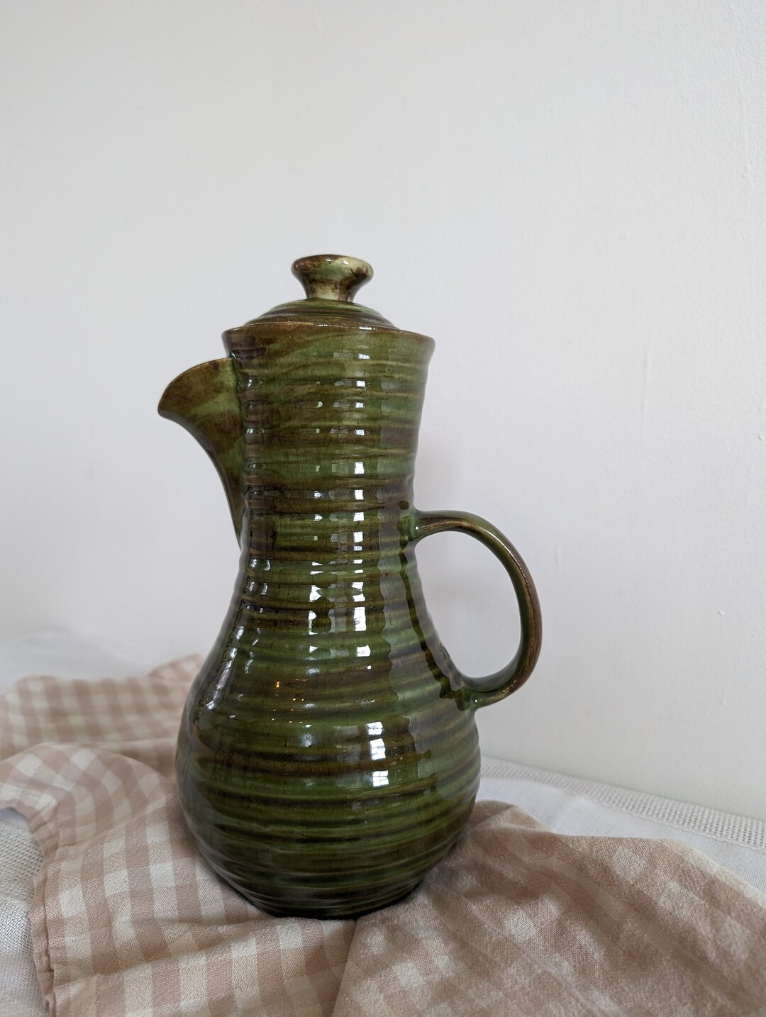 Vintage Green Pottery Coffee Pot by Laurentian Pottery Retro Kitchen ...