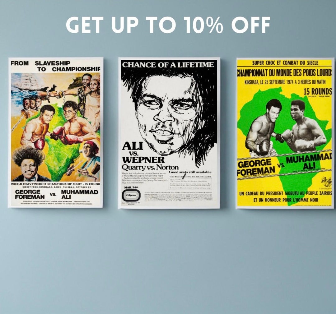 Muhammad Ali Boxing Posters Iconic Fights Digital Download for Kids ...