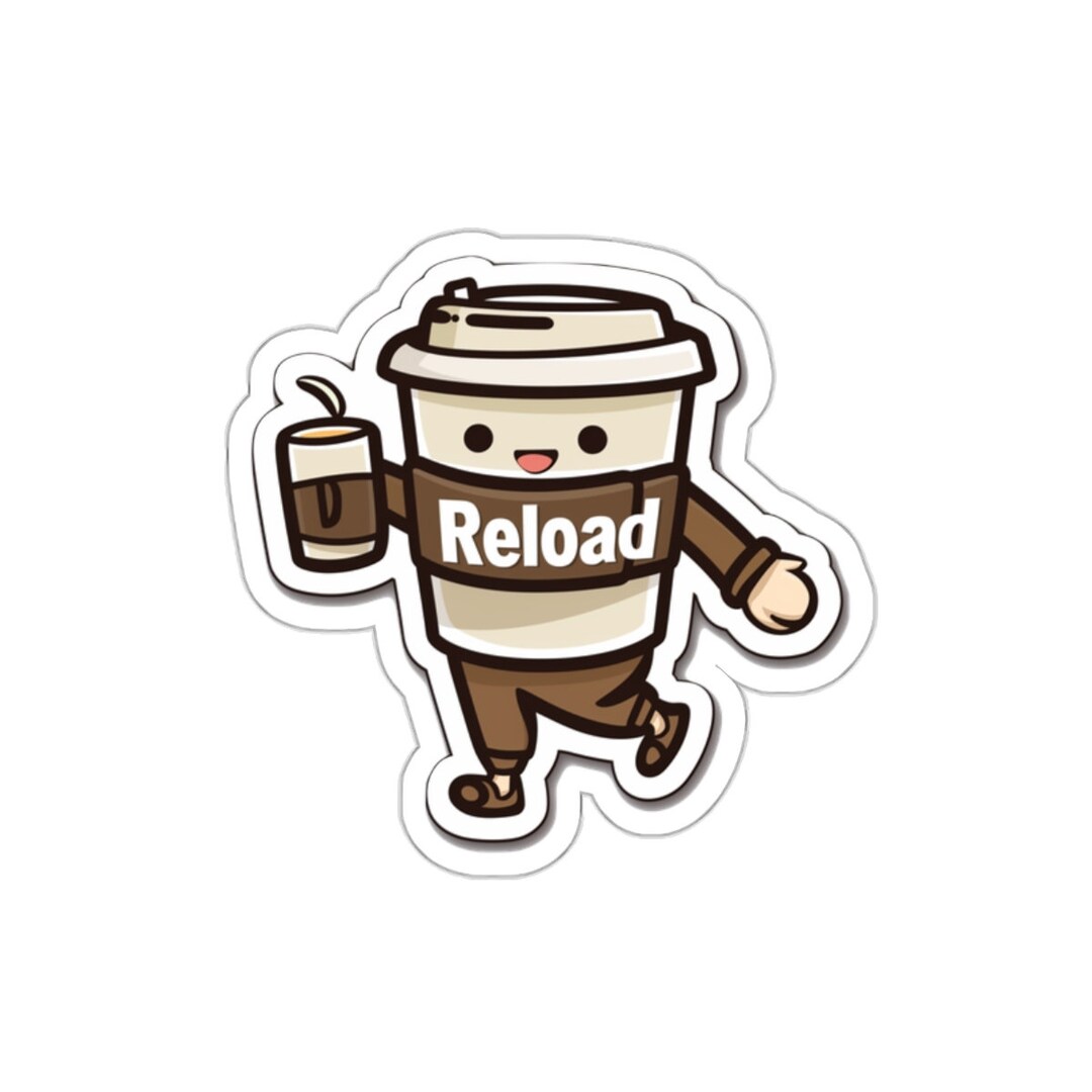 Sticker, Cute Coffee Cup, Die Cut Vinyl Sticker, Premium Waterproof ...
