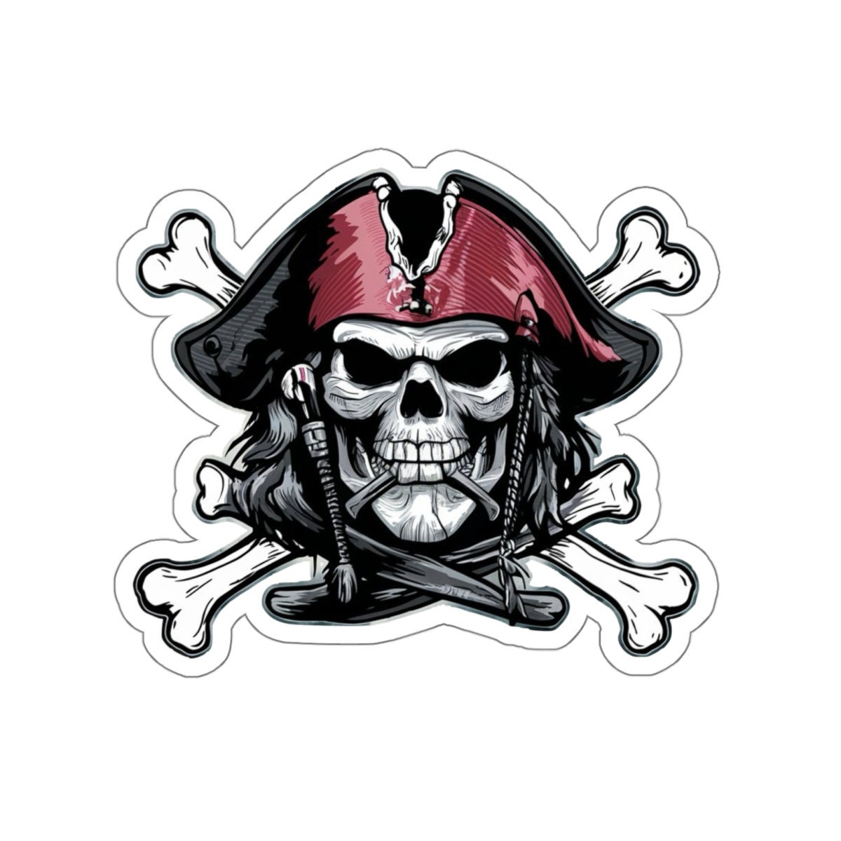 Jolly Roger Sticker: Die Cut Waterproof Vinyl Pirate Flag - Etsy
