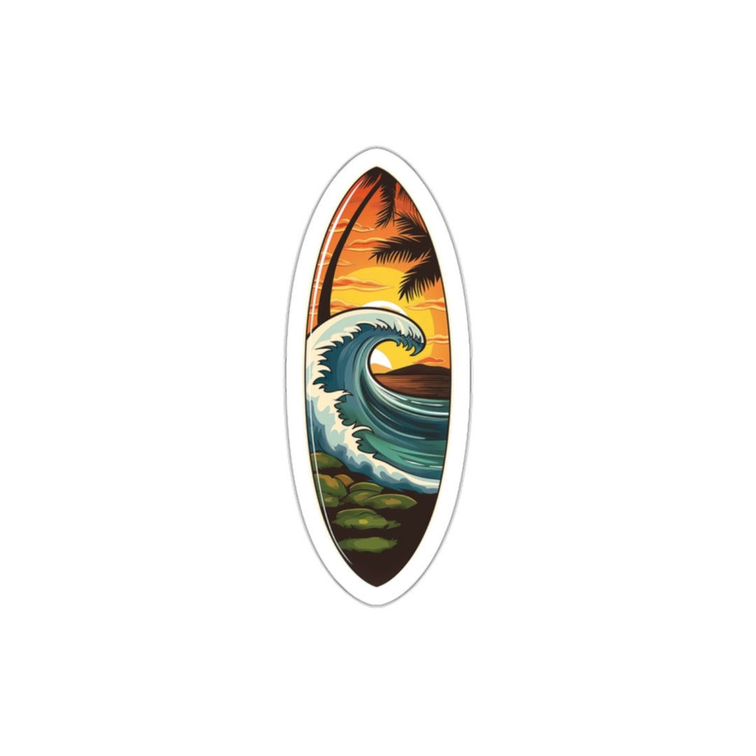 Sticker Surfboard, Die Cut Vinyl Sticker, Premium Waterproof Sticker ...