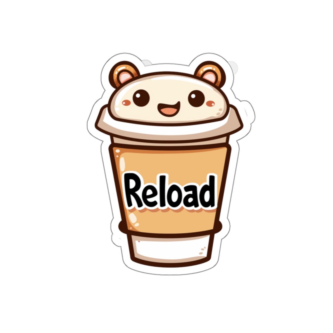 Sticker, Cute Coffee Cup, Die Cut Vinyl Sticker, Premium Waterproof ...