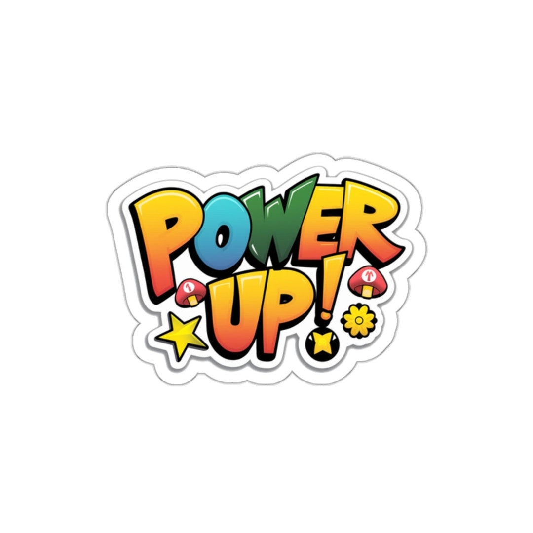 Sticker Power Up, Die Cut Vinyl Sticker, Premium Waterproof Sticker ...