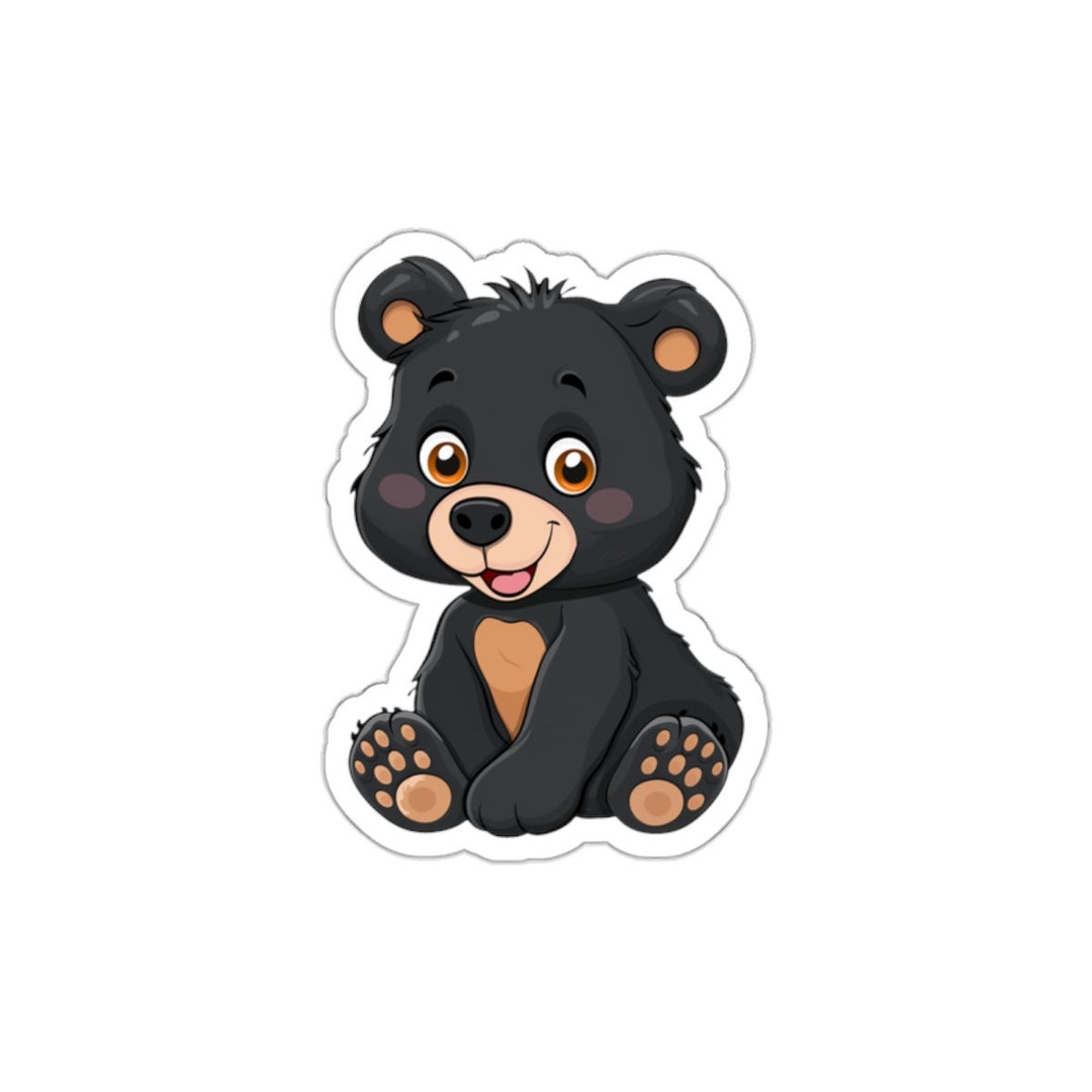 Sticker Brown Bear, Cute, Kawaii, Die Cut Vinyl Sticker, Premium ...