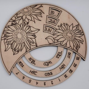 Sunflower Rotating Calendar - Etsy