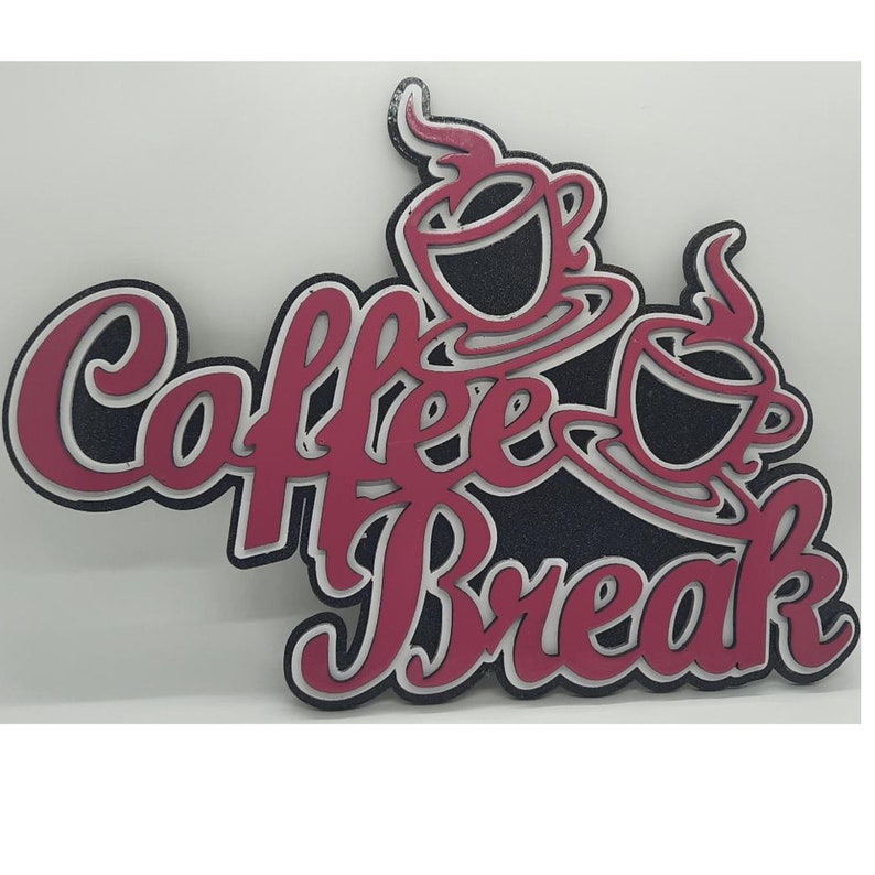 3-layer Hand Painted Coffee Break Sign - Etsy
