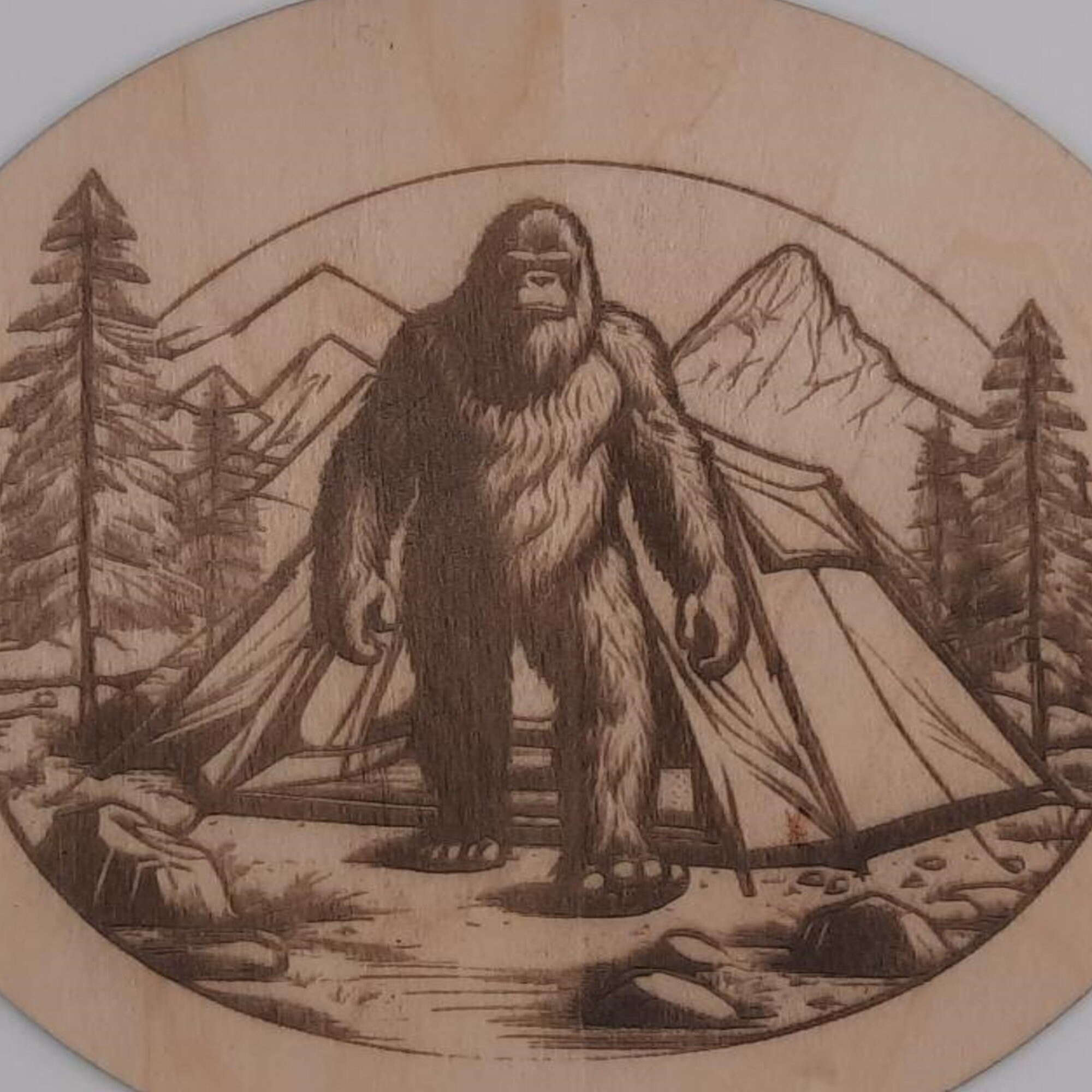 Etched Bigfoot Circle Sign - Etsy