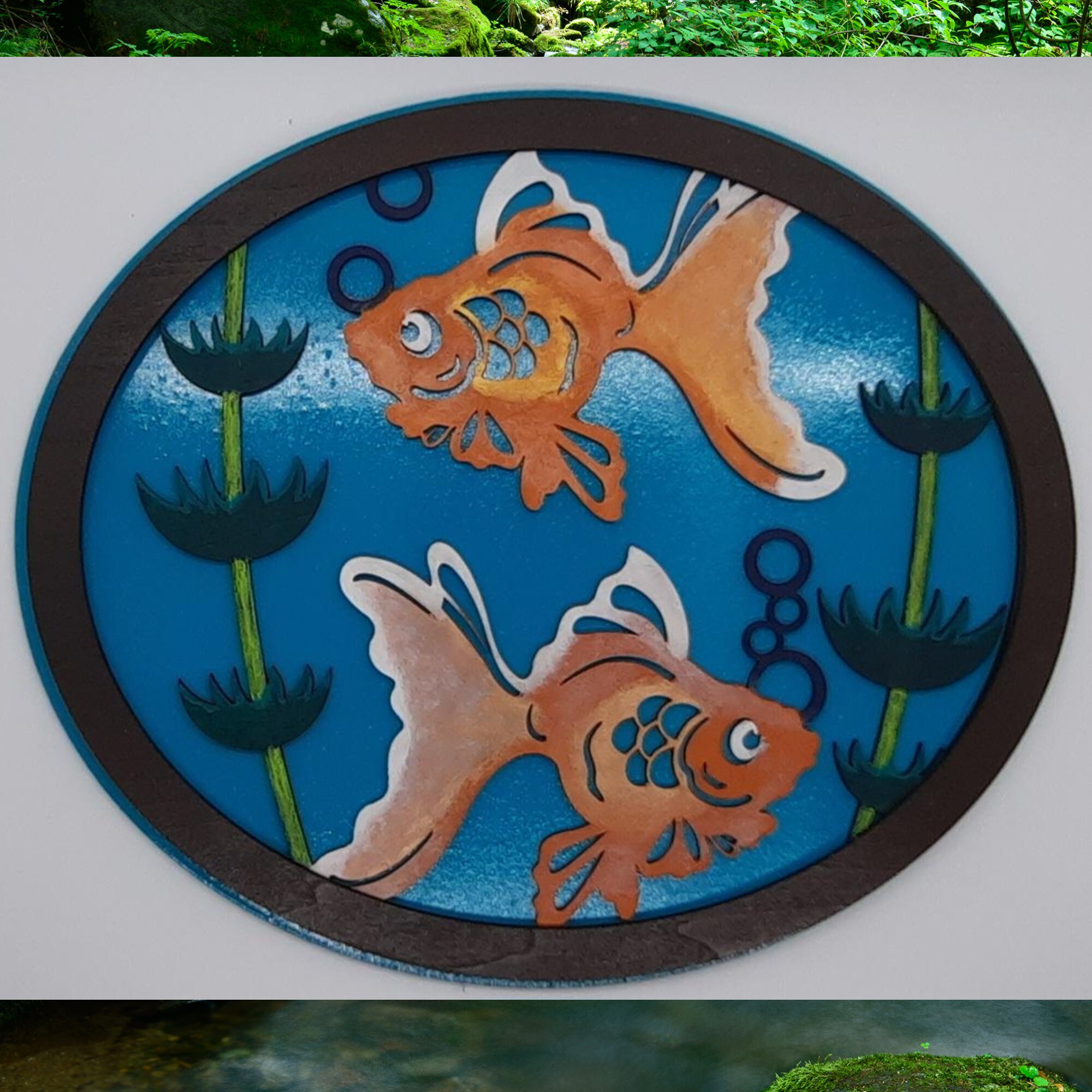 3-layer Hand Painted Goldfish Sign - Etsy