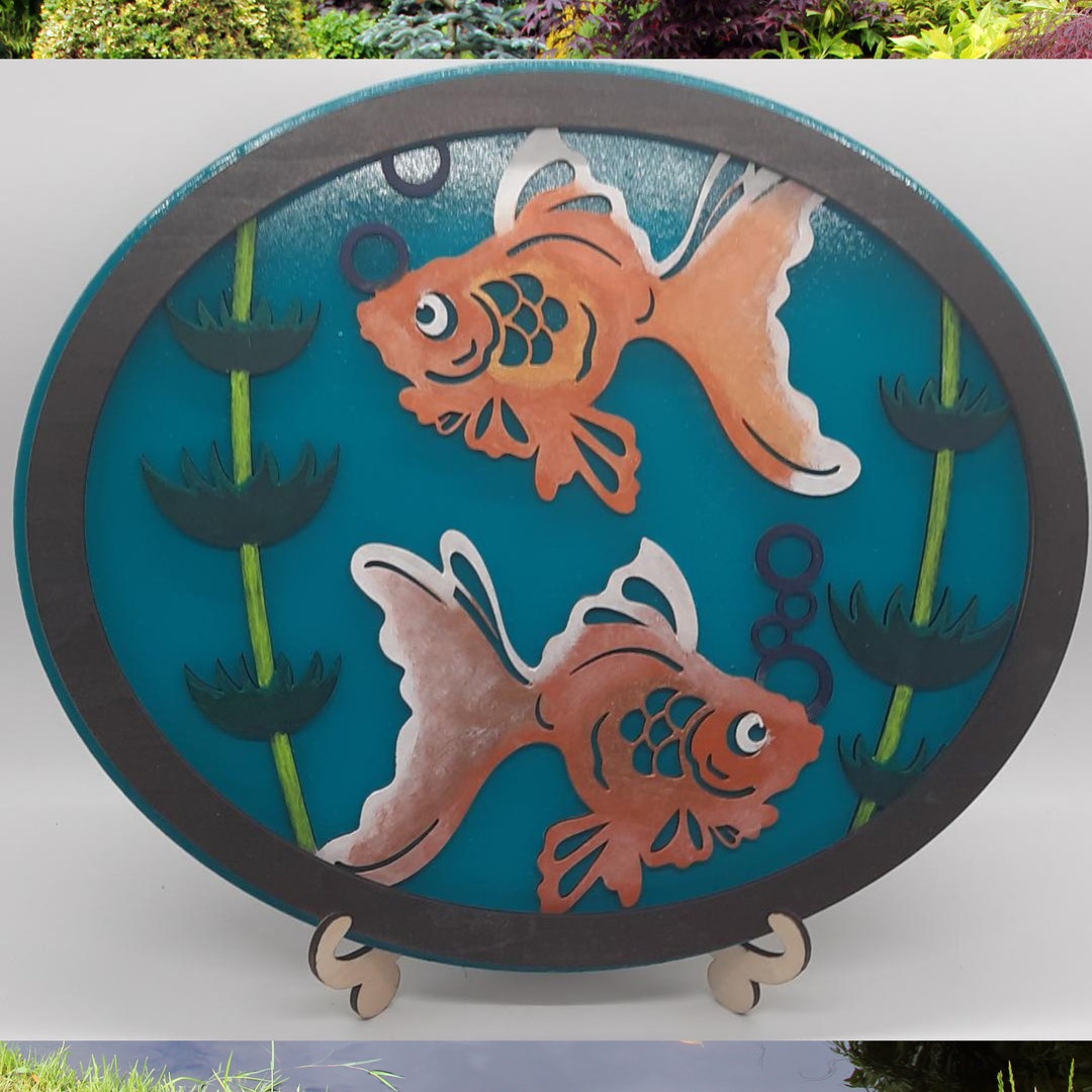3-layer Hand Painted Goldfish Sign - Etsy