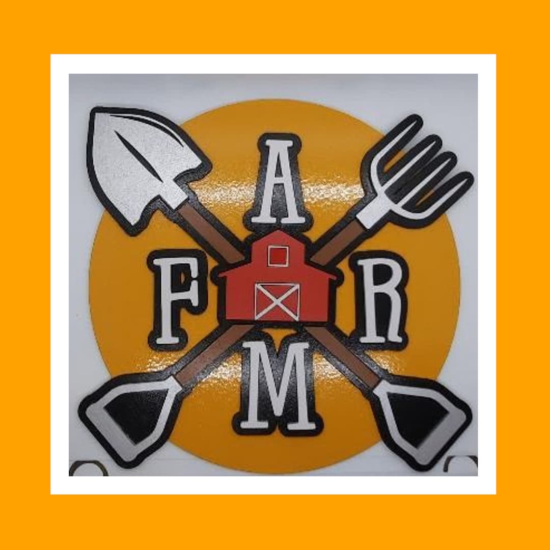 3-layer Hand Painted Farm Sign W/crossed Tools - Etsy