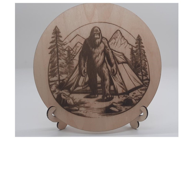 Etched Bigfoot Circle Sign - Etsy