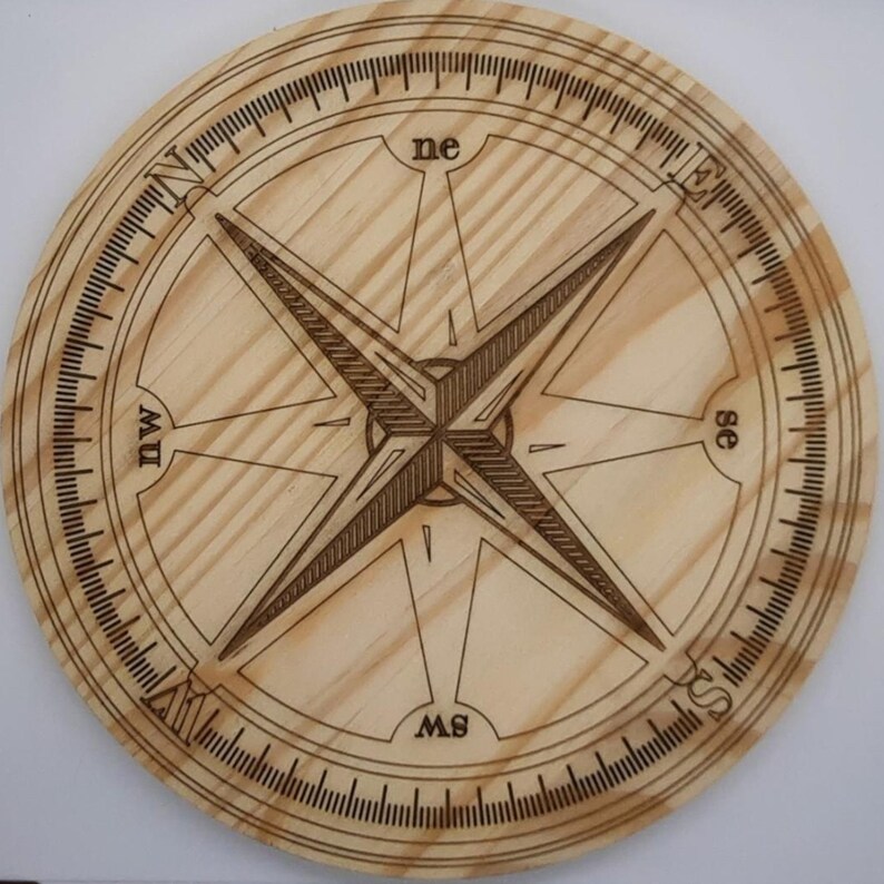 Wood Etched Compass Sign - Etsy