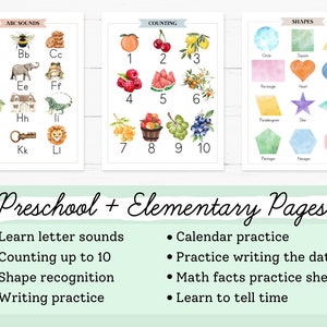 Homeschool Morning Menu, Printable Calendar Time Activities ...