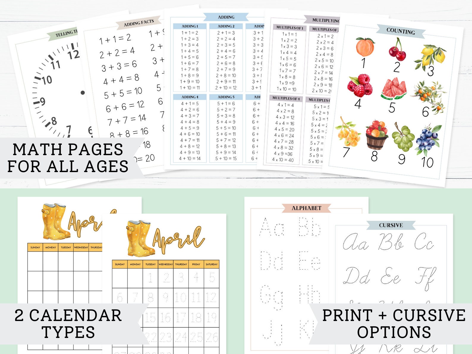 Homeschool Morning Menu, Printable Calendar Time Activities ...