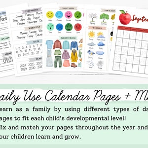 Homeschool Morning Menu, Printable Calendar Time Activities ...