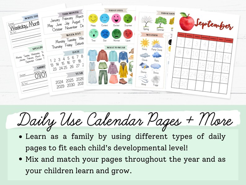 Homeschool Morning Menu, Printable Calendar Time Activities ...