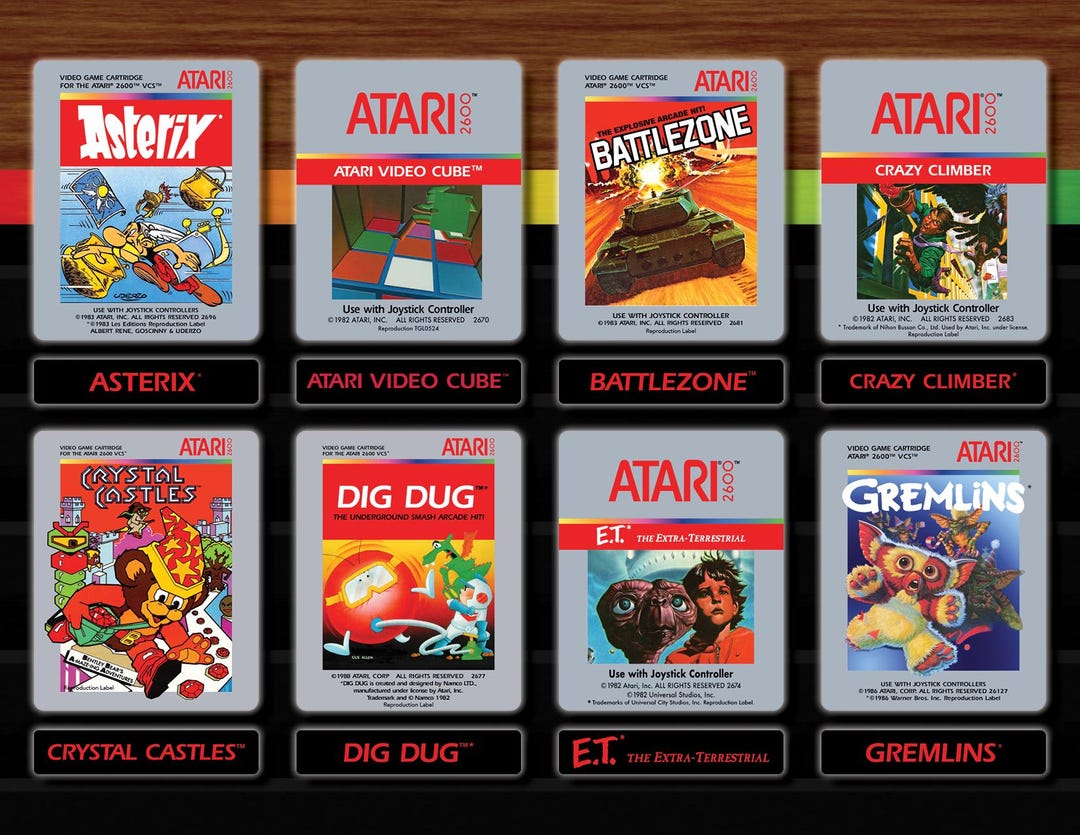 Reproduction Game Cartridge Labels for Atari 2600 (silver Labels) - Etsy