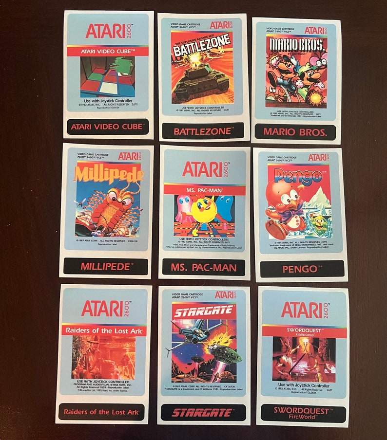 Reproduction Game Cartridge Labels for Atari 2600 (silver Labels) - Etsy