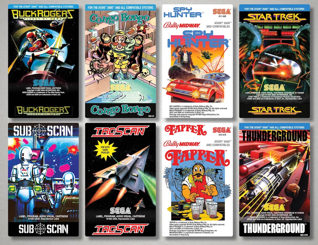 Replacement Game Cartridge Labels for Atari 2600 - SEGA - Etsy