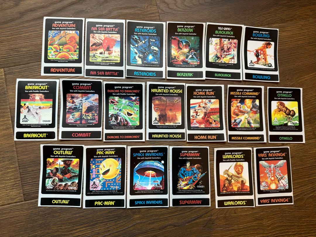 Replacement Game Cartridge Labels for Atari 2600 Atari Picture Labels ...