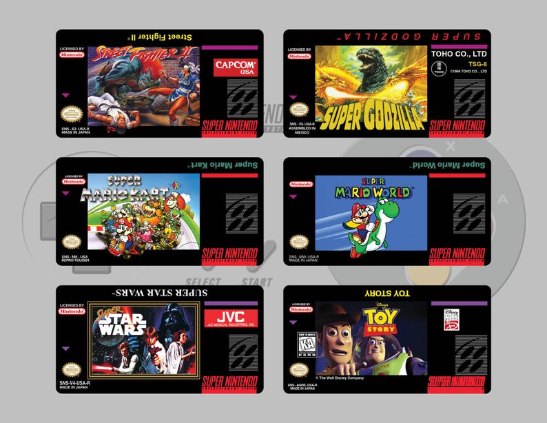 Super Nintendo (SNES) Reproduction Labels – Custom Labels Available - Etsy