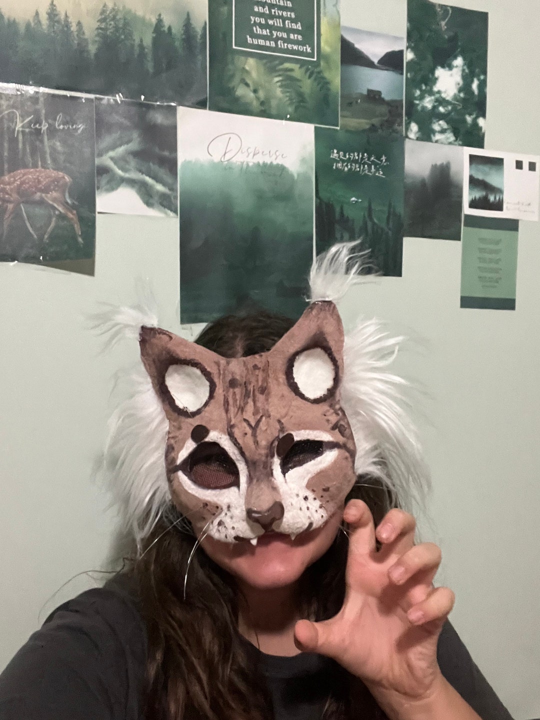 Bobcat/lynx Therian Mask With Whiskers! - Etsy