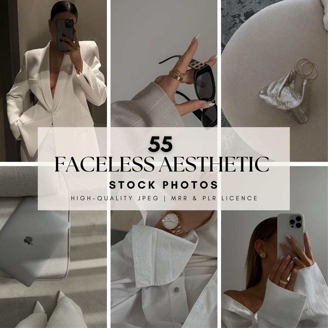 Faceless Marketing Images With MRR+PLR, Aesthetic Images, Moody ...