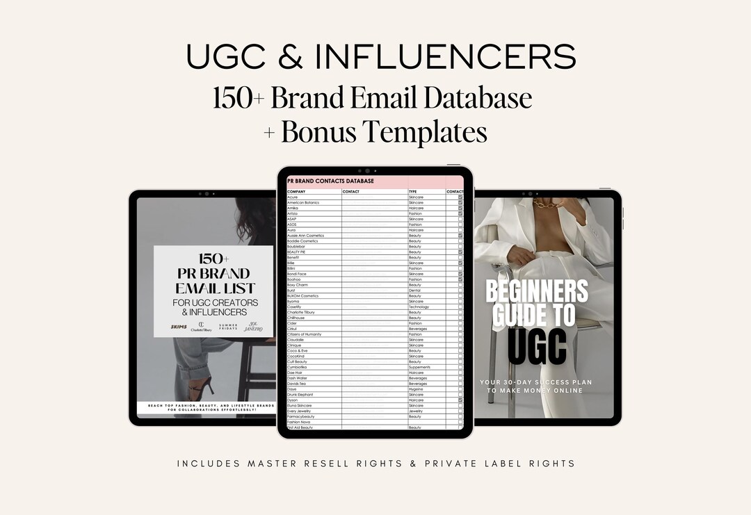 UGC Brand Email List: 150+ PR Contacts & Pitch Templates (digital ...