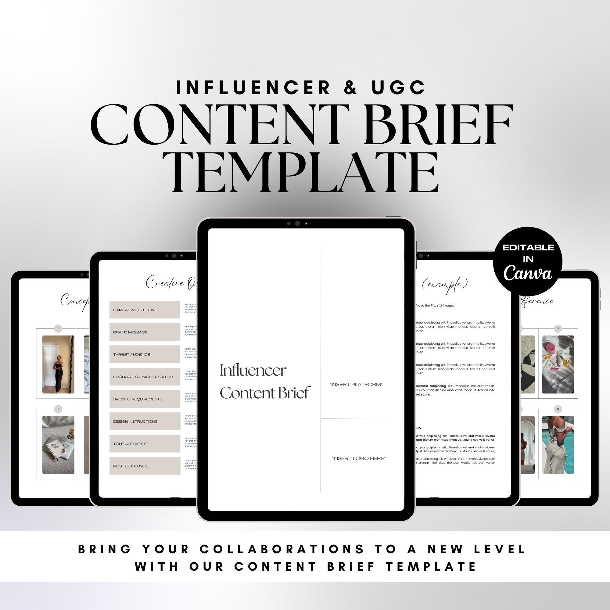 Influencer Brief Template UGC Content Brief Editable Influencer ...