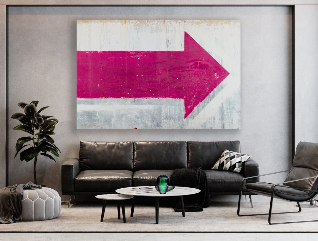 Rustic Arrow Sign Arrow Sign Huge Canvas Home Decor Rustic Canvas Art ...