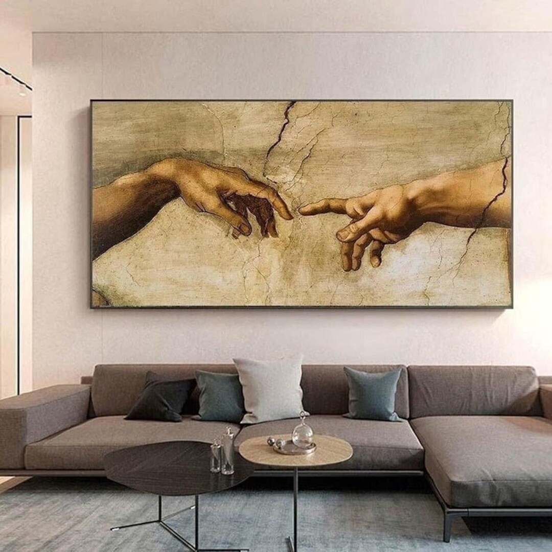 Creation of Adam Famous Painting Canvas Print Posters Wall Art Canvas ...