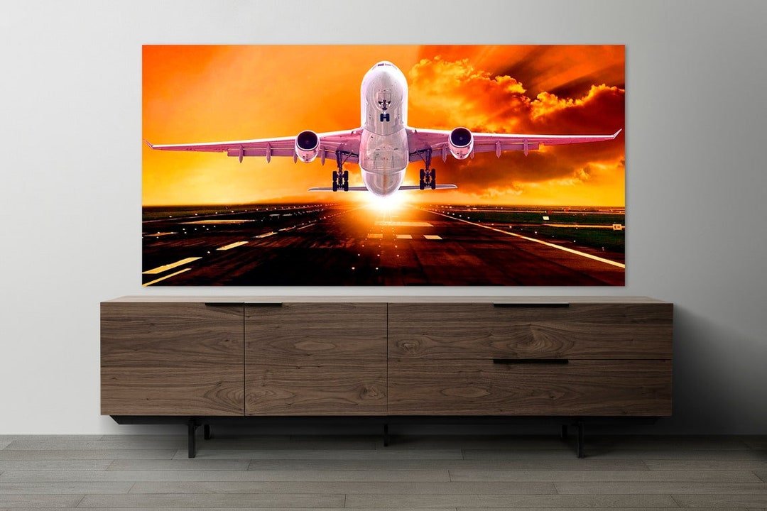 Airplane Wall Art Taking off Airplane Canvas Aviation Canvas Plane ...