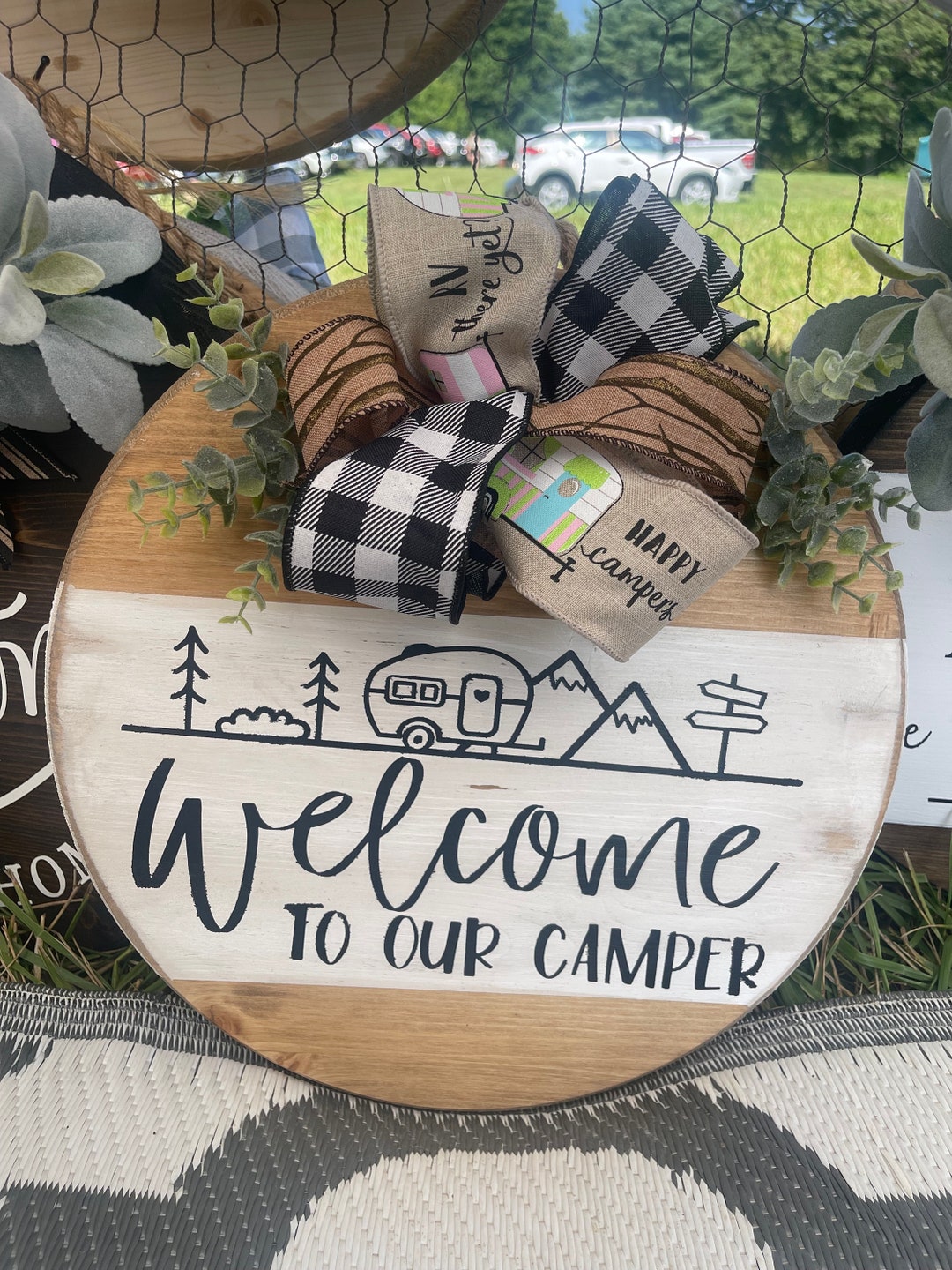 Welcome to Our Camper Wooden Round Sign - Etsy