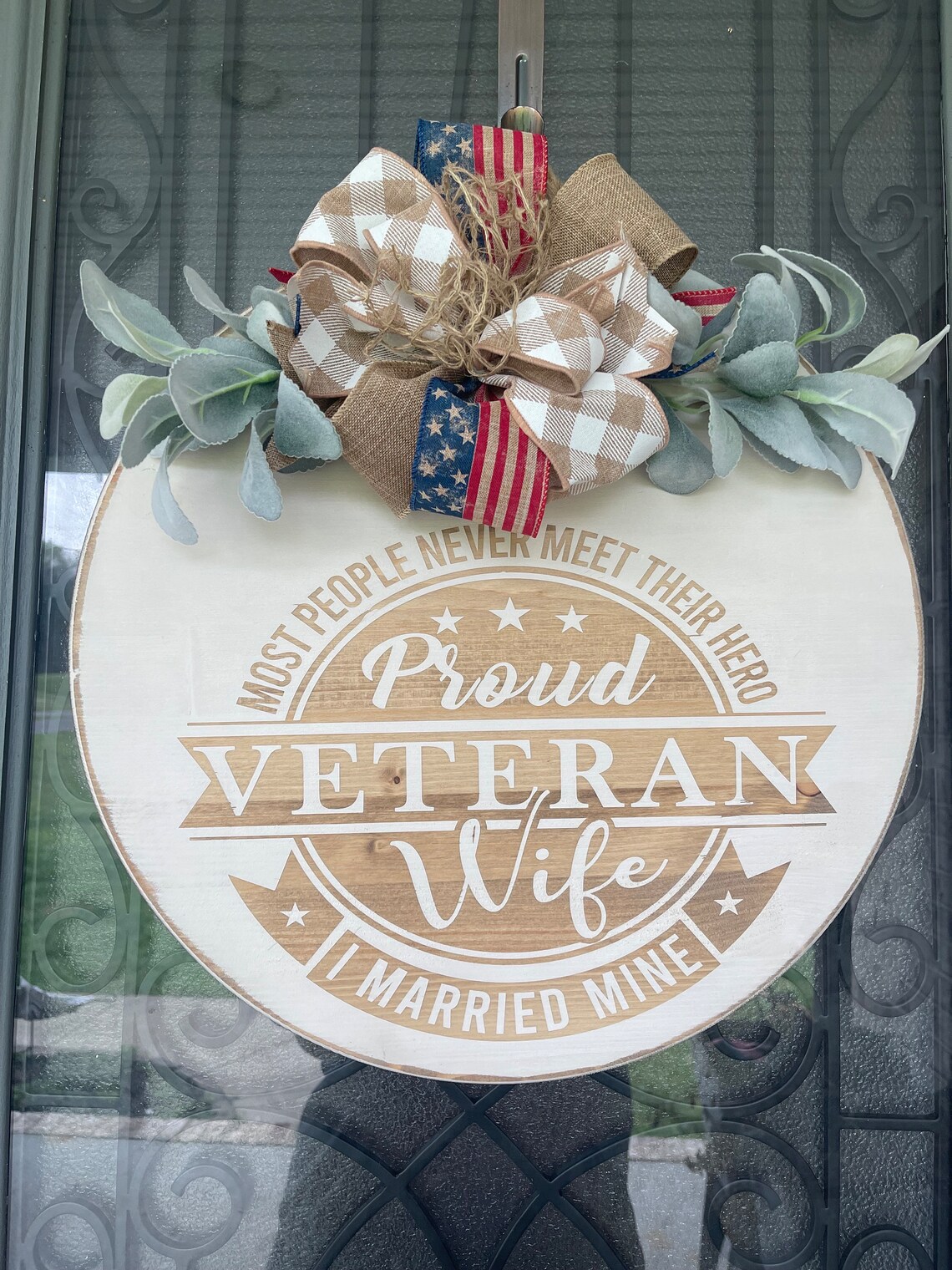 Proud Veteran Wife Wooden Round Sign - Etsy