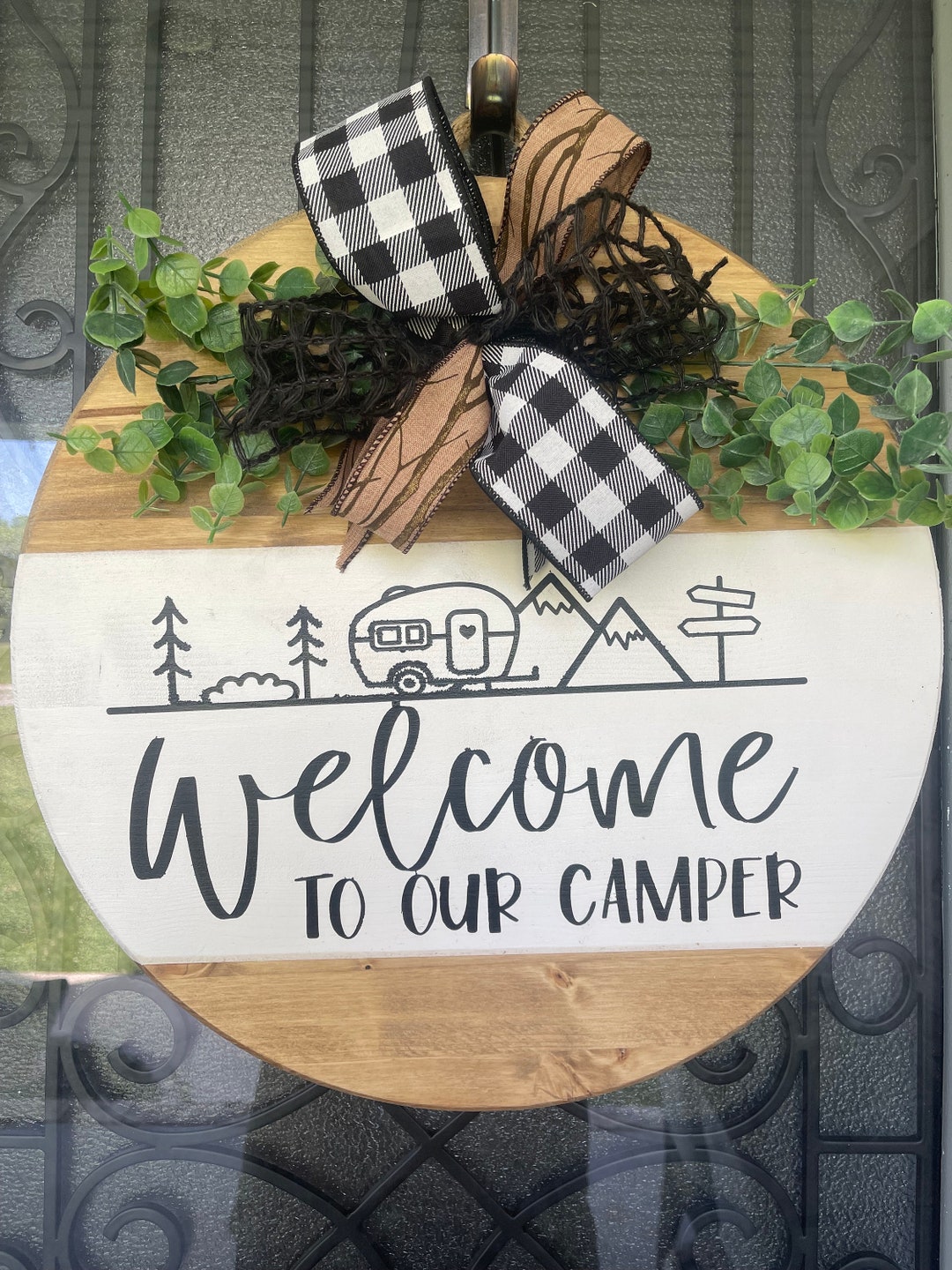 Welcome to Our Camper Wooden Round Sign - Etsy