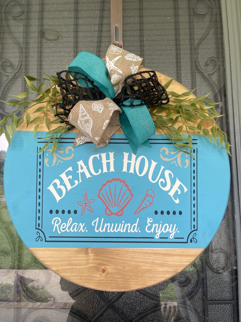 Beach House Wooden Round Sign - Etsy