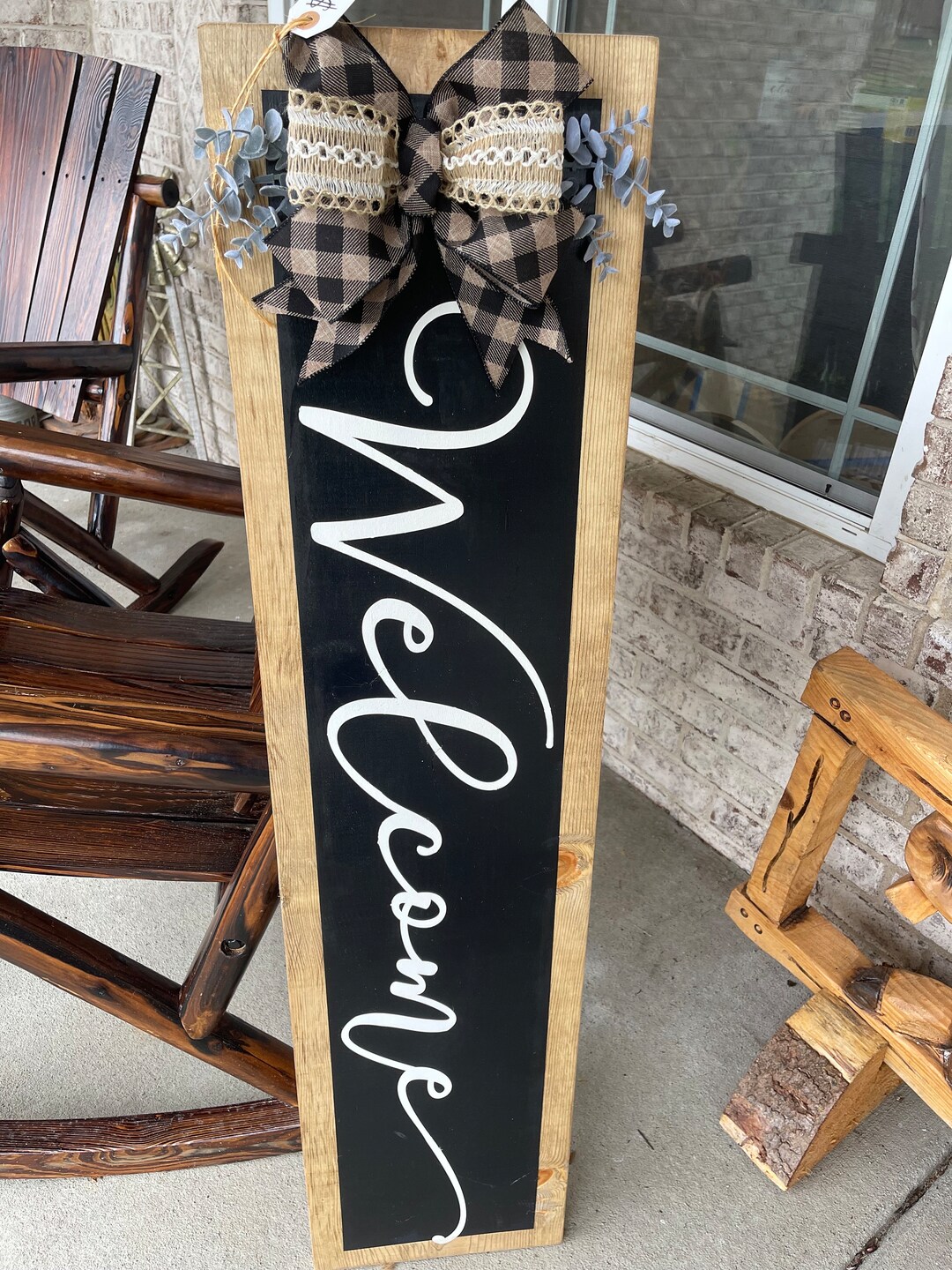 Welcome Wooden Tall Sign That is Sealed - Etsy
