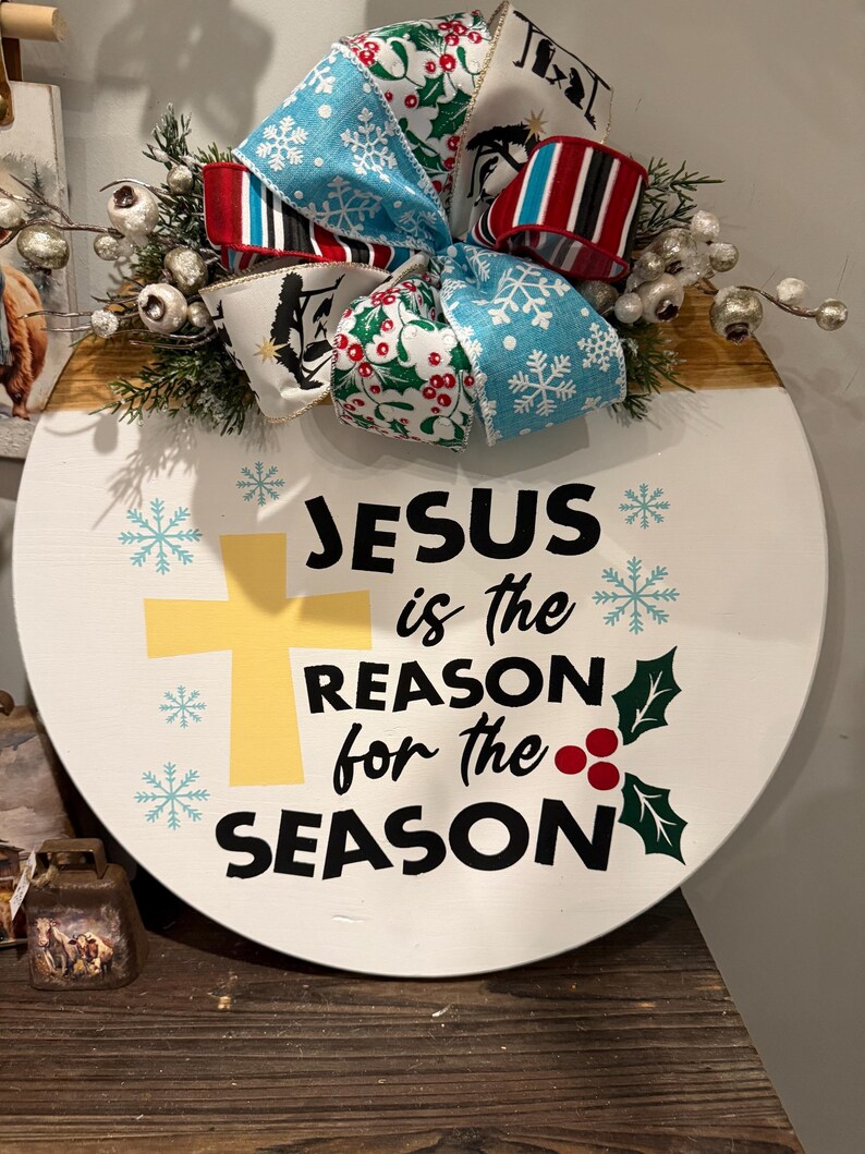 Jesus is the Reason for the Season Wooden Round Sign - Etsy