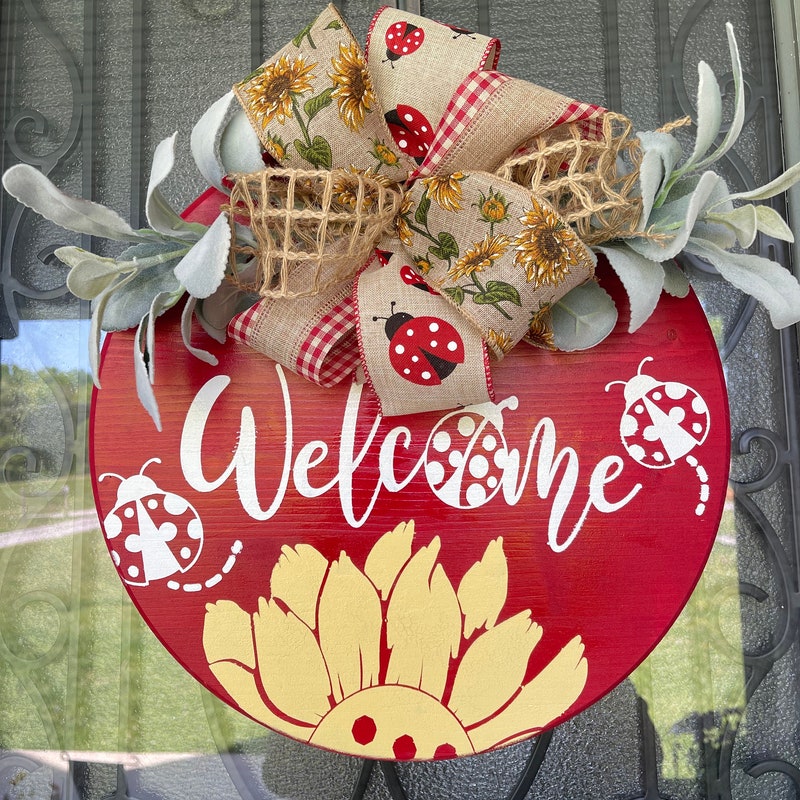 Ladybug Welcome Sign - Etsy