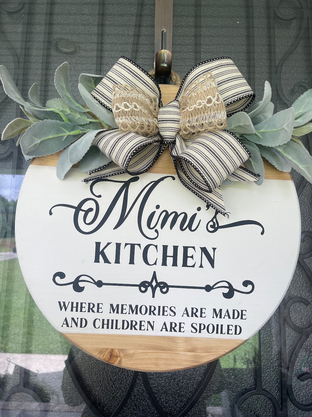 Mimi’s Kitchen Wooden Round Sign - Etsy