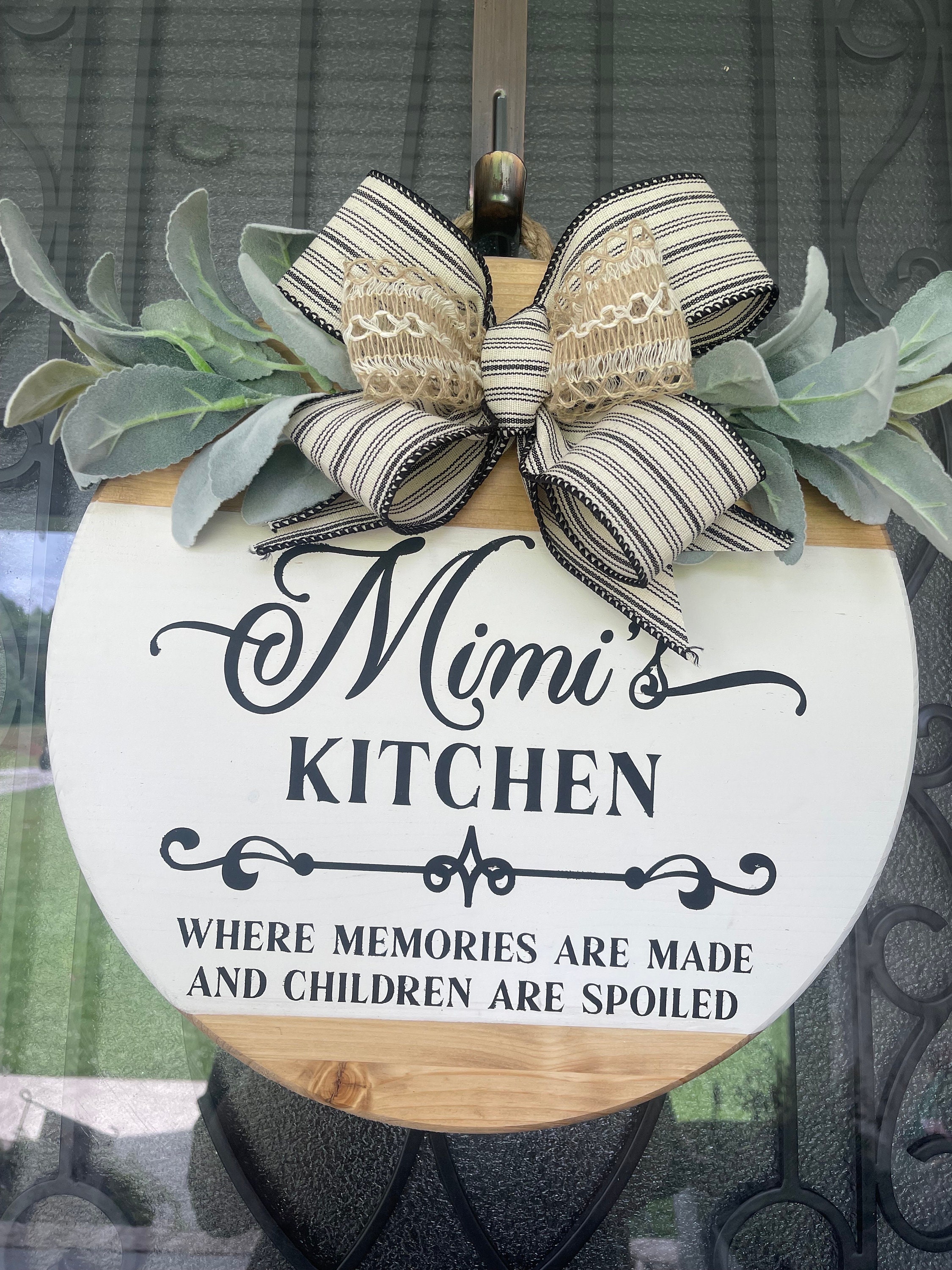 Mimi’s Kitchen Wooden Round Sign - Etsy