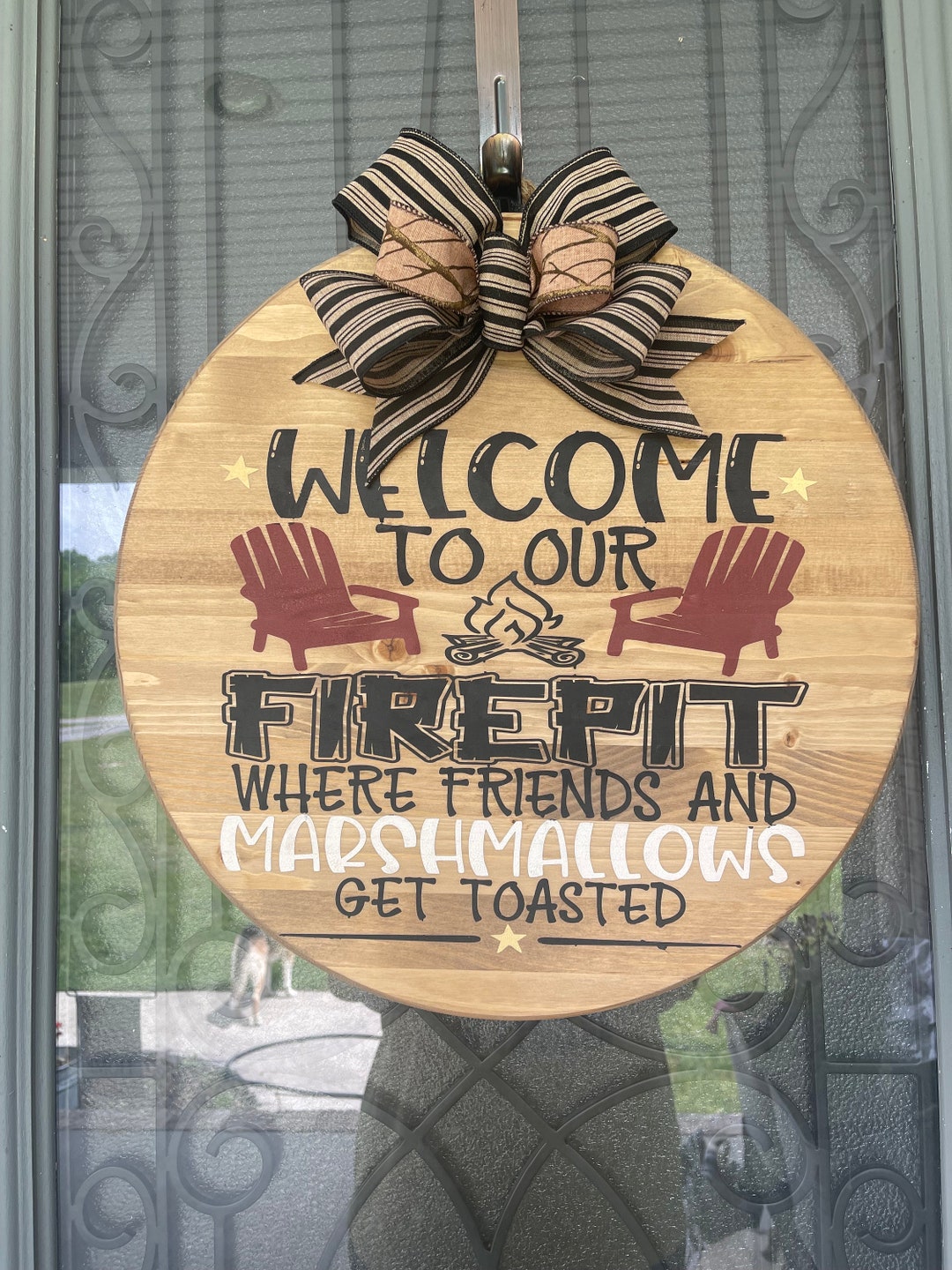 Welcome to Our Fire Pit Wooden Sign - Etsy