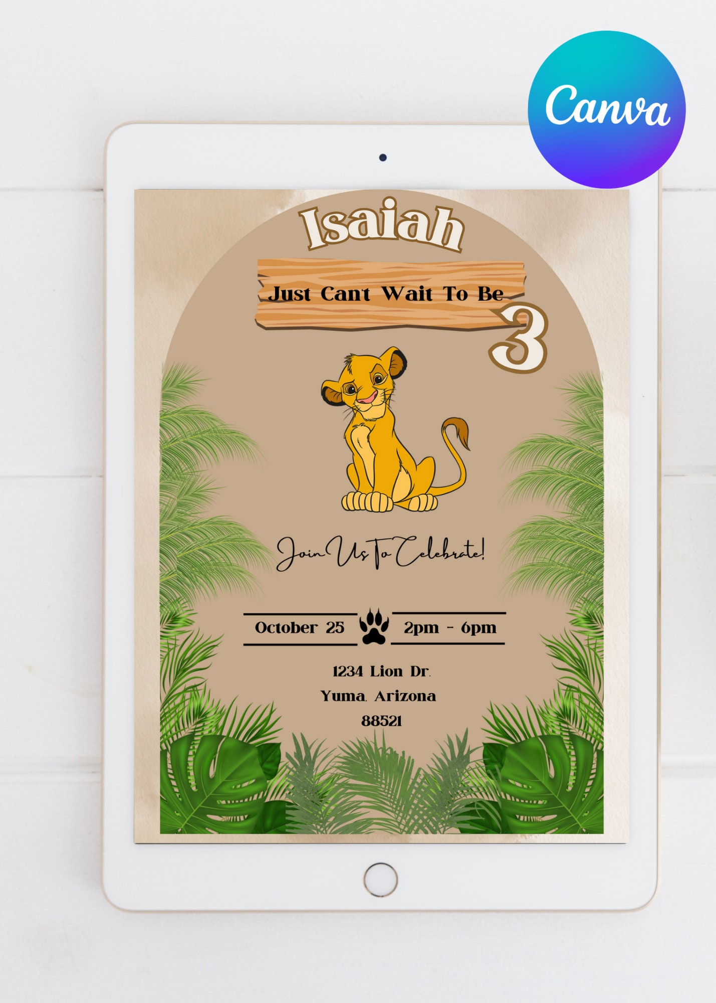 Lion King Birthday Invitation - Etsy