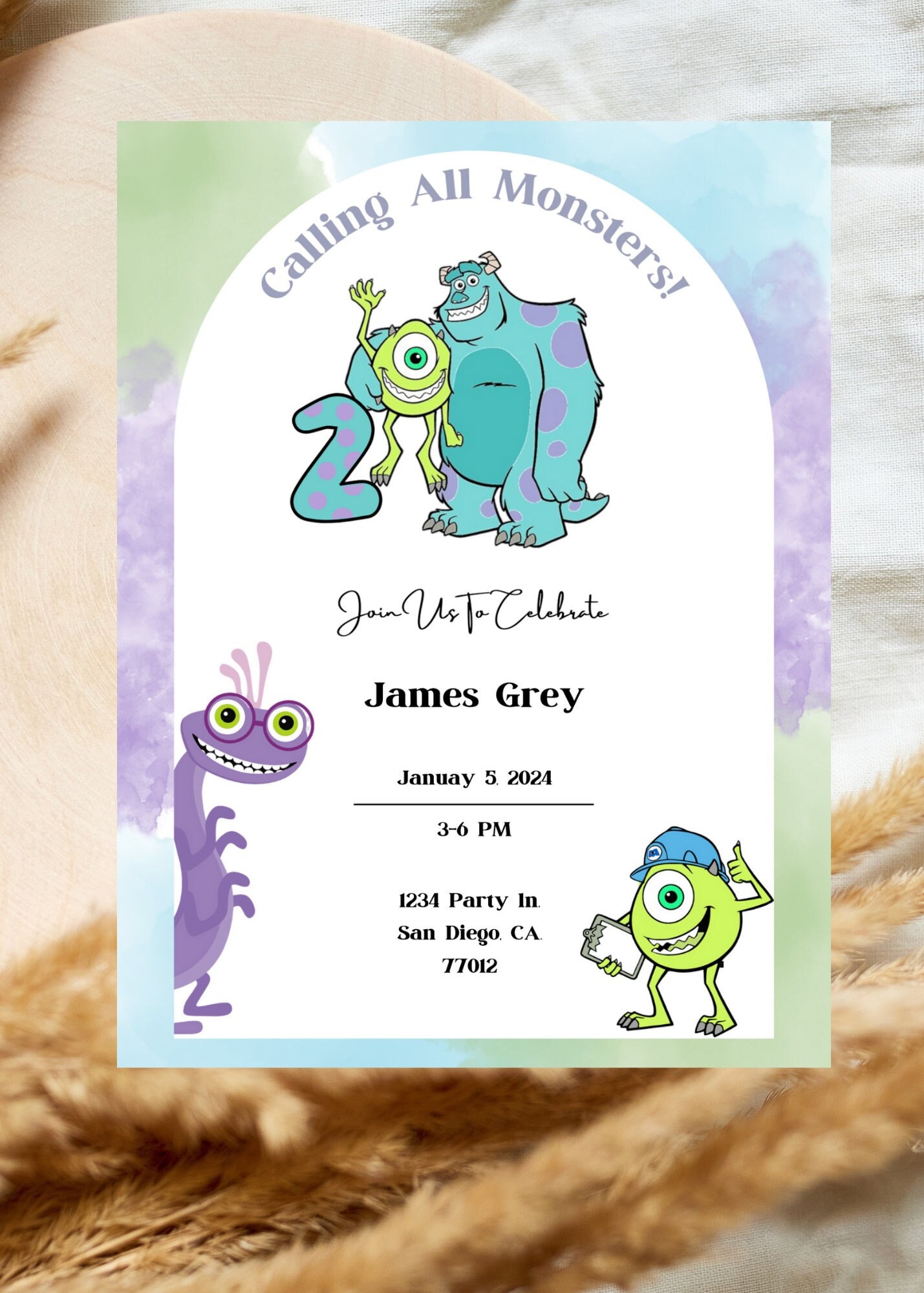 Monsters Inc Birthday Invitation - Etsy