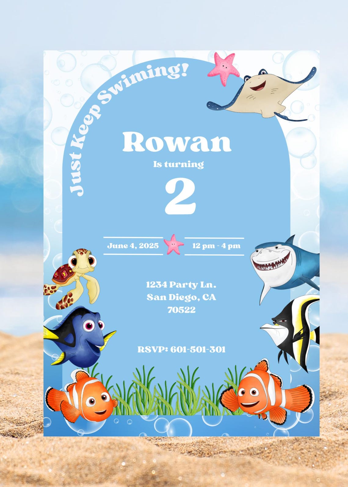 Nemo Birthday Invitation - Etsy