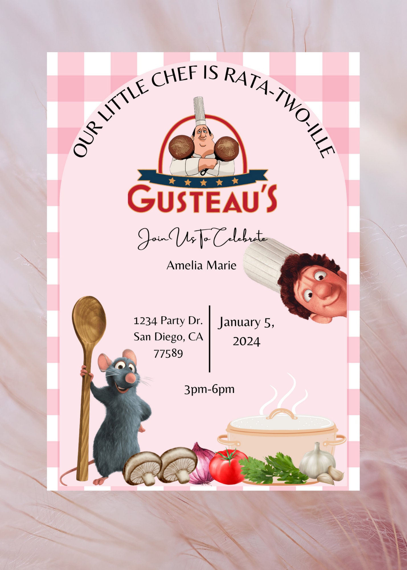 Girls Ratatouille Birthday Invitation - Etsy