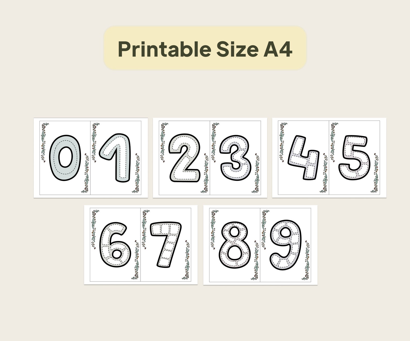 Printable Number Tracing Pdf Card 0-9 Trace Numbers Interactive ...