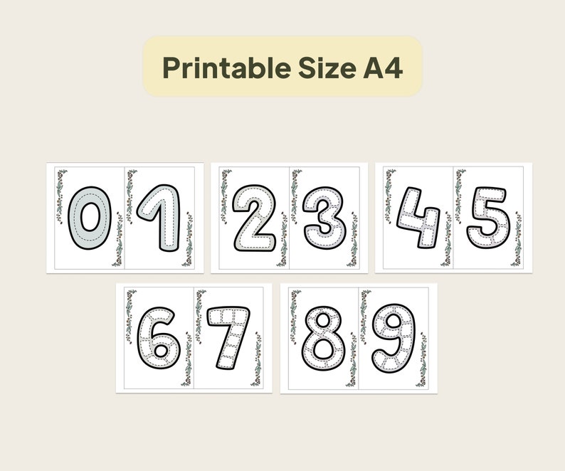 Printable Number Tracing Pdf Card 0-9 Trace Numbers Interactive ...