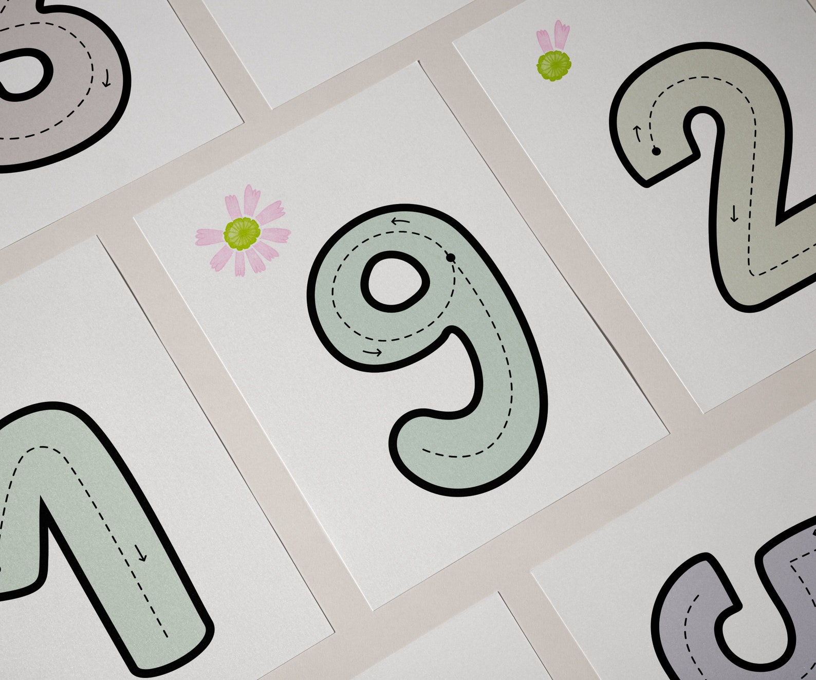 Printable Number Tracing Pdf Card 0-9 Trace Numbers Interactive ...